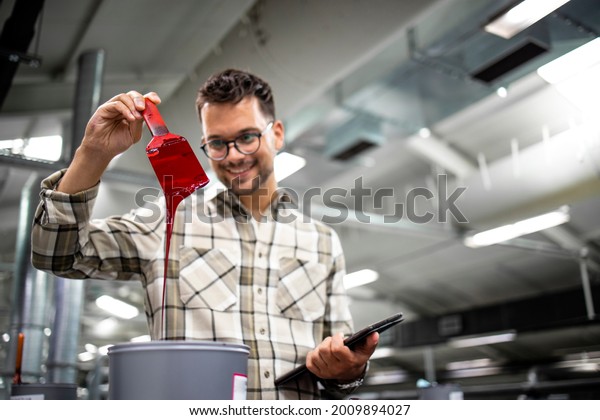 Professional Graphic Designer Engineer Checking Color Stock Photo ...