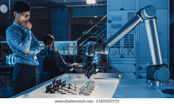 Professional Japanese Development Engineer Testing Artificial Stock ...