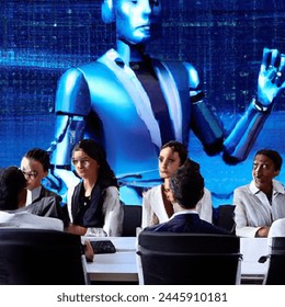 Four Ai Robot Secretaries Looking Laptop AI-generated image 2515275615 ...