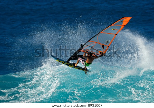 Professional Windsurfing On Big Waves Maui Stock Photo (Edit Now) 8931007