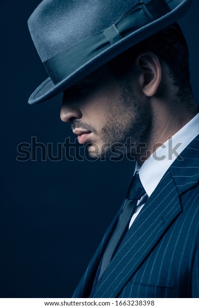 Profile Mafioso Suit Felt Hat On Stock Photo (Edit Now) 1663238398