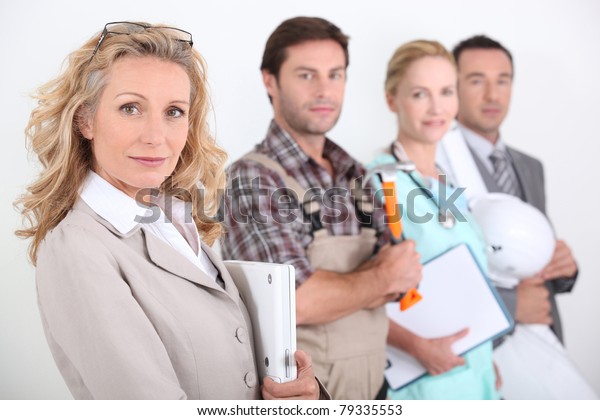 Profile View Four Professionals Different Domains Stock Photo (Edit Now ...