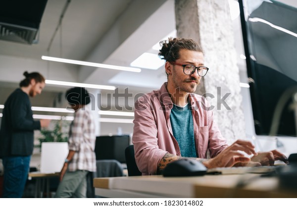 Programmer Working Developing Software Office Stock Photo (Edit Now ... Programmer Working Developing Software Office Stock Photo (Edit Now ...