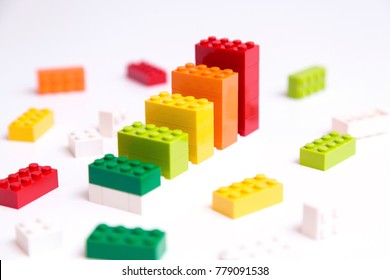 Progress Chart Made Bricks Composition Colorful Stock Photo 779091538 ...