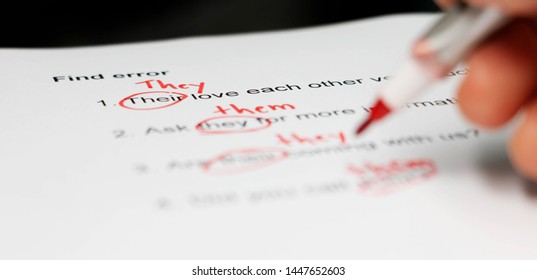 Proofreading Paper Red Mark Errors On Stock Photo 1447652603 | Shutterstock