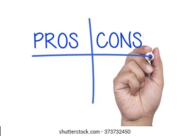 Hand Blue Marker Drawing Pros Cons Stock Photo (Edit Now) 243353203