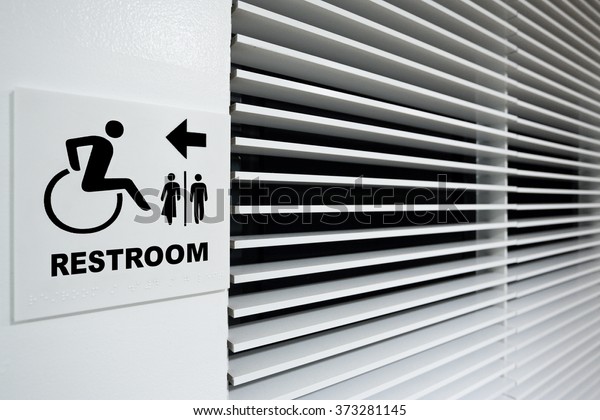 Public Restroom Pointer Disabled Access Symbol Stock Photo 373281145 ...