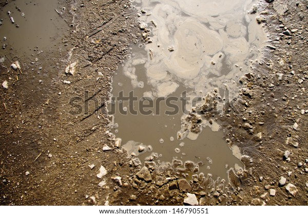 Puddle Mud Tire Track Texture Stock Photo (Edit Now) 146790551