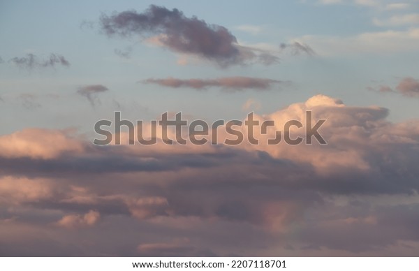 Puff Clouds Sky During Sunset Zoom Stock Photo 2207118701 | Shutterstock