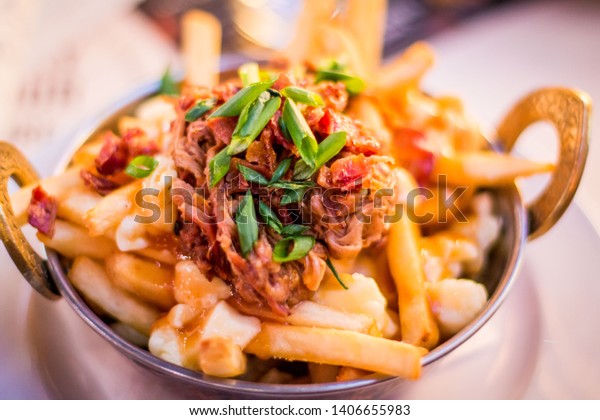 Pulled Pork Poutine Garnish Stock Photo 1406655983 | Shutterstock