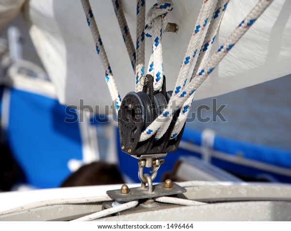 Pulley System Used Sails On Sailboat Stock Photo 1496464 | Shutterstock