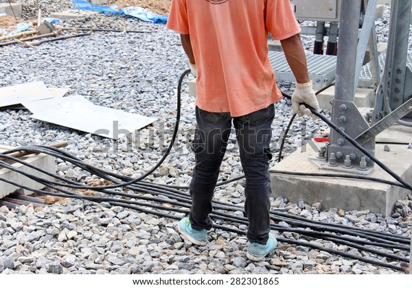 Pulling Cable Substation Stock Photo 282301865 | Shutterstock