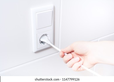 Pulling Electrical Cable Out Wall Socket Stock Photo 1147799126 ...