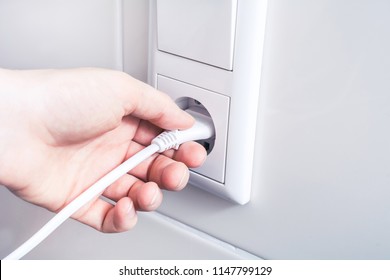 Pulling Electrical Plug Out Wall Socket Stock Photo 1147799129 ...