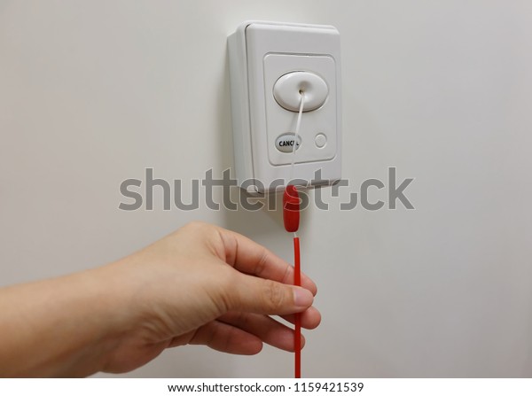 Pulling Red Emergency Call Switch Calling Stock Photo 1159421539 ...