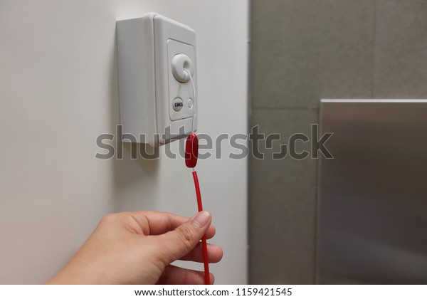 Pulling Red Emergency Call Switch Calling Stock Photo 1159421545 ...