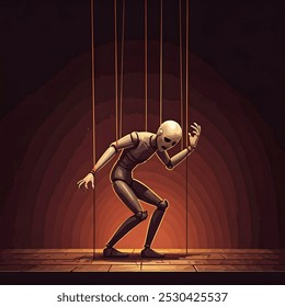 Female Marionette Empowering Style Mans Hand AI-generated image ...