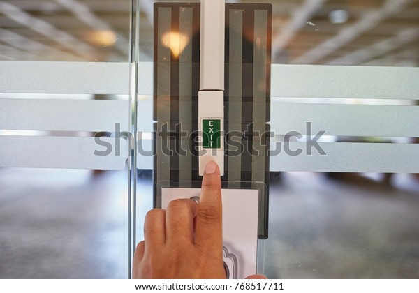 Push Button Exit Lobby Door Hand Stock Photo 768517711 | Shutterstock