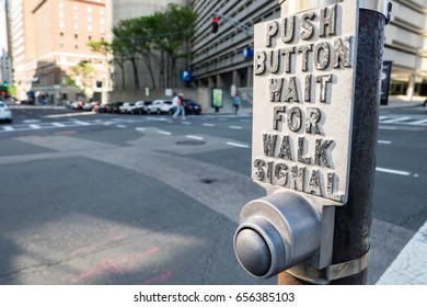 Push Button Wait Walk Signal Crossroad Stock Photo 656385103 | Shutterstock