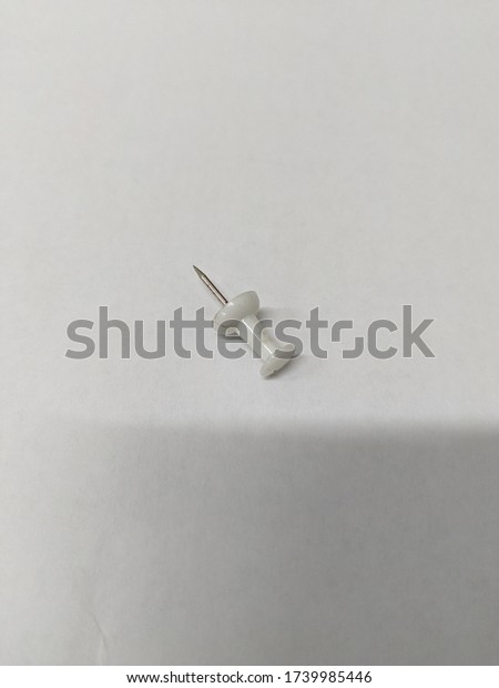 Push Pin White Background Stock Photo (Edit Now) 1739985446