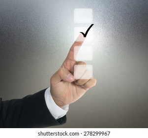 Push Tick On Lists Screen Stock Photo 278299967 | Shutterstock
