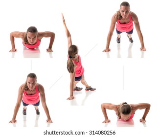 Pushup Exercise Variation Studio Shot Over Stock Photo 314080256 ...