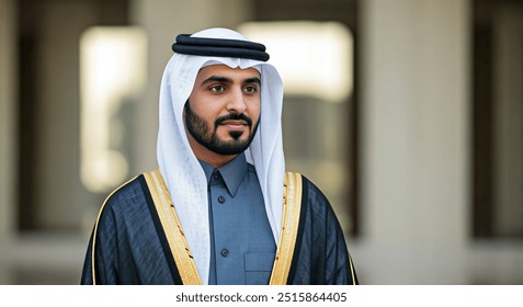 Saudi Man Gray Beard Wearing Bisht AI-generated image 2515833177 ...