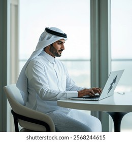 Qatari Man Shown Side Angle Wearing AI-generated image 2568244385 ...