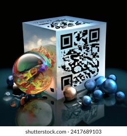 Qr Code Inside Transparent 3d Cube AI-generated image 2396507381 ...