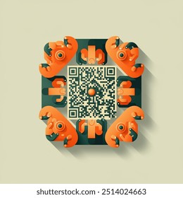 Qr Code Made 8-10 Hands Holding AI-generated image 2514021467 ...