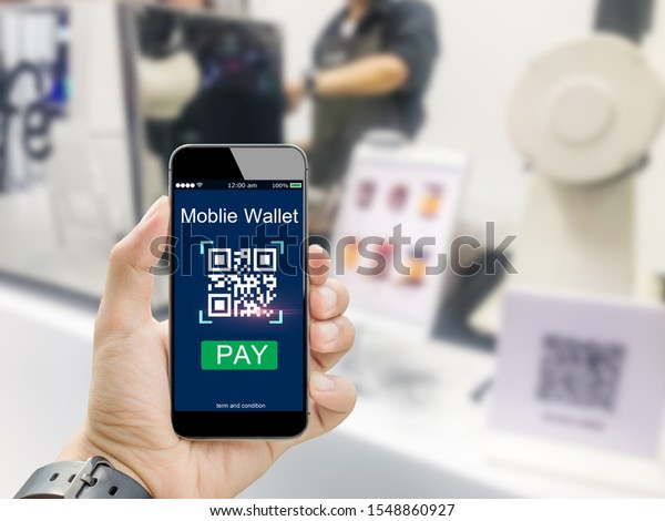 Qr Code Paymentmobile Wallet Concept Hands Stock Photo (Edit Now ...