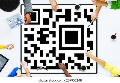 Qr Code Planning Strategy Teamwork Concept Stock Photo 267952148 ...