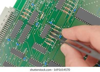 Quality Control Electronic Components On Pcb Stock Photo 1691614570 ...