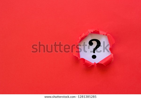 Question Mark Concept Torn Red Paper Stock Photo (Edit Now) 1281385285