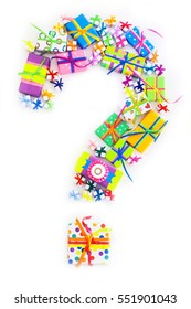 Question Mark Gift Boxes Decorated Colorful Stock Photo 551901052 ...