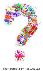 Question Mark Gift Boxes Decorated Colorful Stock Photo 551901112 ...