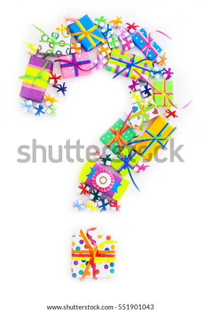 Question Mark Gift Boxes Decorated Colorful Stock Photo (Edit Now ...
