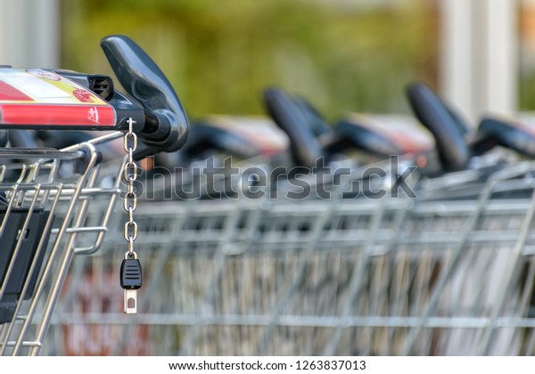 Queue Shopping Carts Shopping Mall Stock Photo 1263837013 | Shutterstock