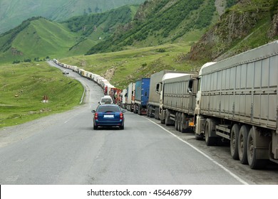 Queue Trucks Waiting Line Border Customs Stock Photo 456468799 ...