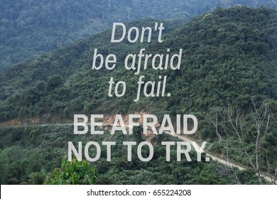 Quotes Do Not Be Afraid Fail Stock Photo 655224208 | Shutterstock