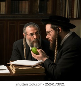 Hassidic Rabbi Sitting Hasidic Philanthropist AI-generated image ...