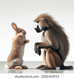 Rabbit Baboon Talking Clear Isolated AI-generated image 2501494457 ...