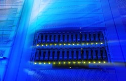 Data center disk storage perspective closeup stock photo containing, a ...
