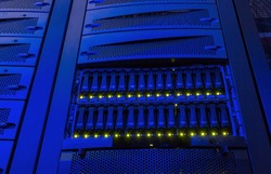 Data center disk storage perspective closeup stock photo containing, a ...