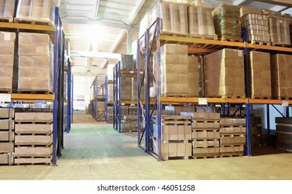 Rack Stack Arrangement Cardboard Boxes Warehouse Stock Photo 46051258 ...