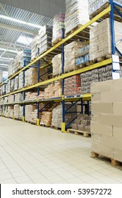 Rack Stack Arrangement Cardboard Boxes Goods Stock Photo 53957272 ...