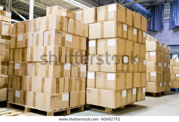 Rack Stack Arrangement Cardboard Boxes Store Stock Photo (Edit Now ...