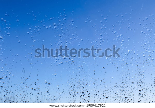 Rain Drops Running Down Window Close Stock Photo (Edit Now) 1909417921