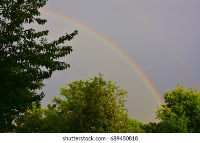 Beautiful Long Rainbow Stretched Across Sky Stock Photo 504425773 ...