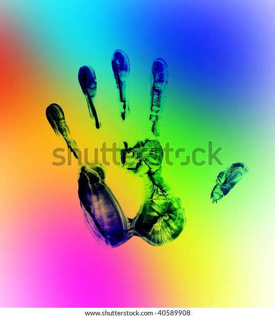 Rainbow Hand Print Stock Photo 40589908 | Shutterstock